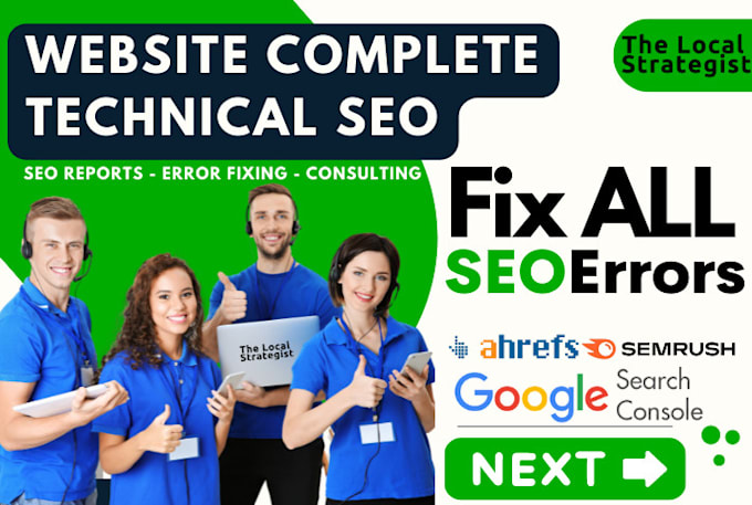 Fix search console ahref semrush errors and technical seo issues by Localstrategist | Fiverr