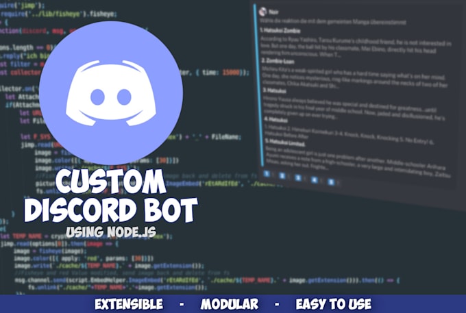 Create a modular extensible discord bot by Chatn0ir | Fiverr