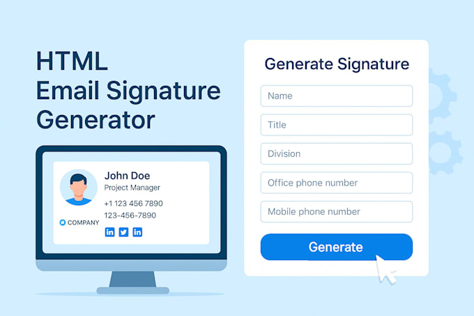 Create an html email signature generator for your team by Asad_fahim ...