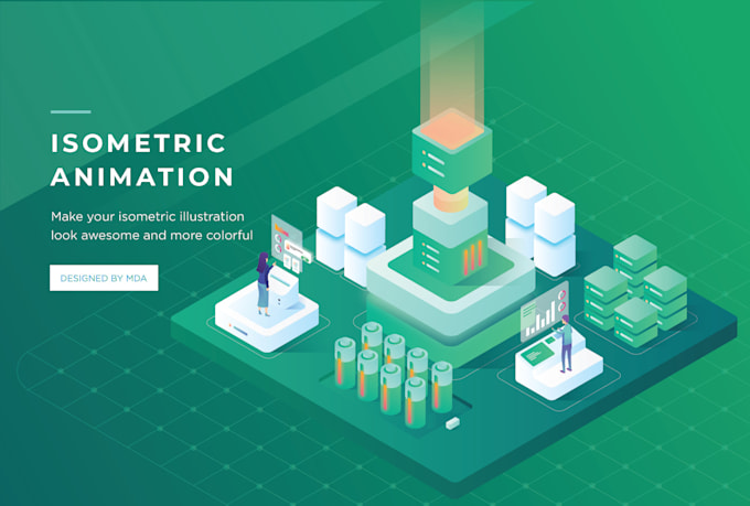 Create incredible isometric animation with beautiful color by ...