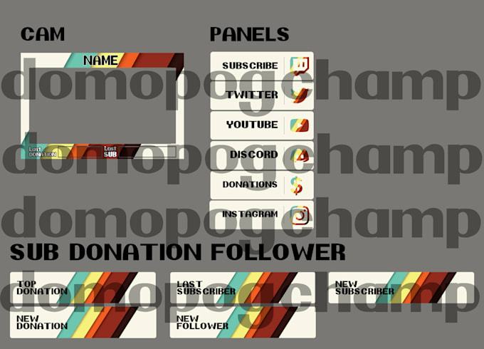 Retro twitch overlay design by Domopogchamp | Fiverr