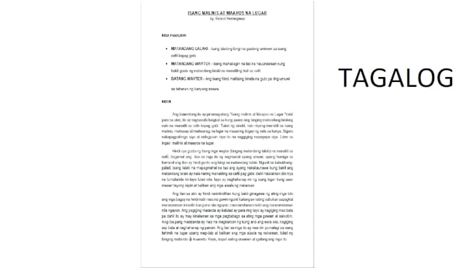 Translate english to tagalog and vice versa by Elaineinao | Fiverr