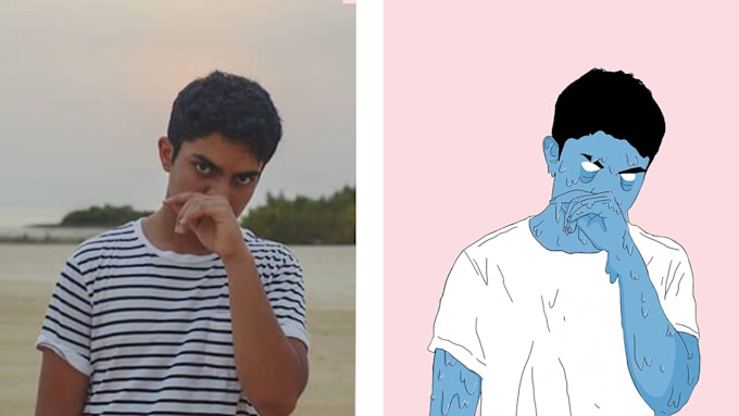 Transform your picture into a cartoon illustration by Jpegsaad | Fiverr