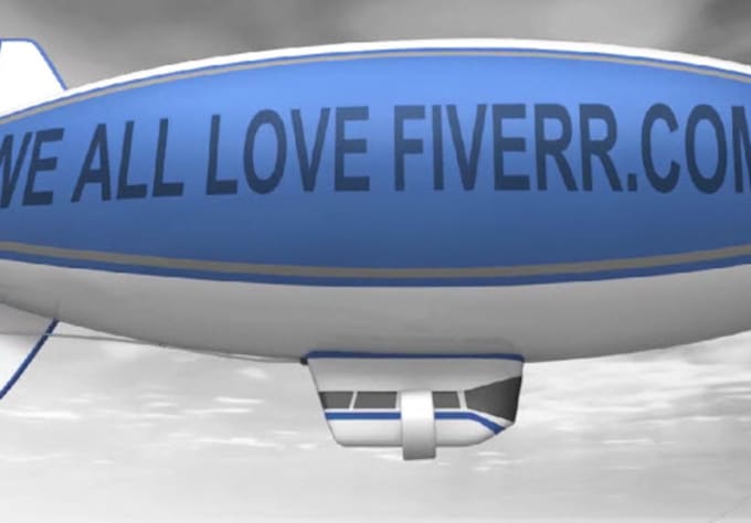 Make blimp custom text with an animated blimp floating by high in the ...