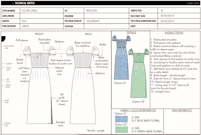 Do technical drawings,tech packs and illustration flats by Technicalanu ...
