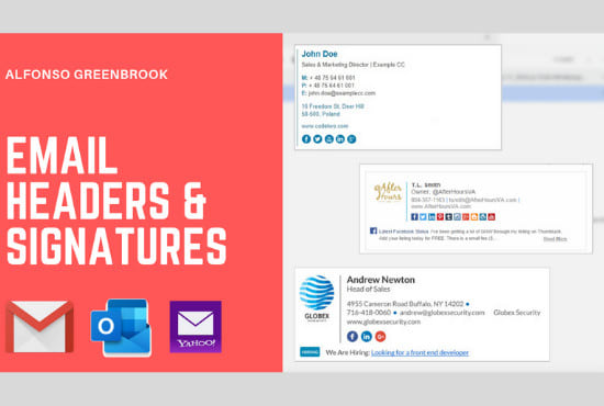 Design a png or html email header, signature or footer by Greenbrook ...