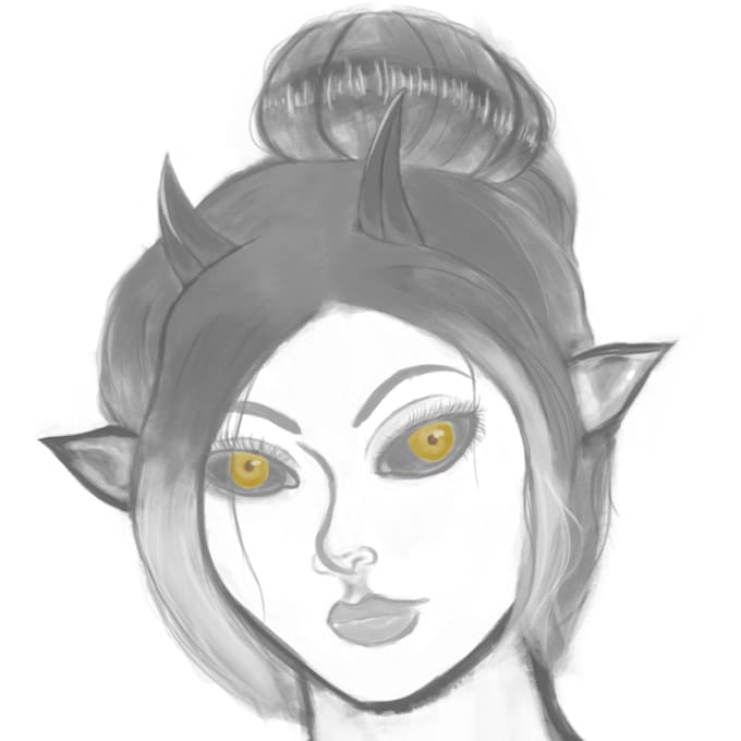 Draw a character sketch for you by Blackvelvetcake | Fiverr