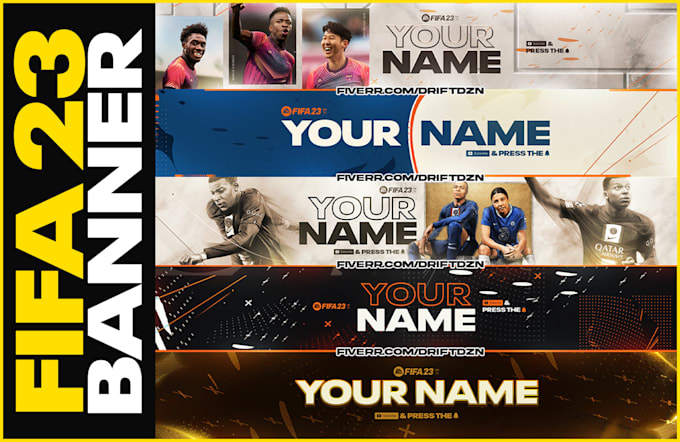 Design you a fifa youtube banner and logo for fifa 23 by Driftdzn | Fiverr