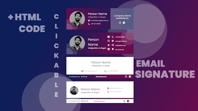 Create clickable html email signature by Asadscreations | Fiverr
