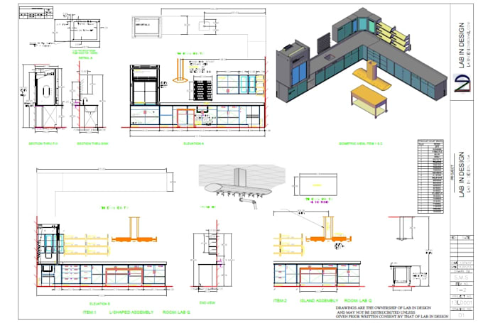 Laboratory casework shop drawings by Labindesign | Fiverr