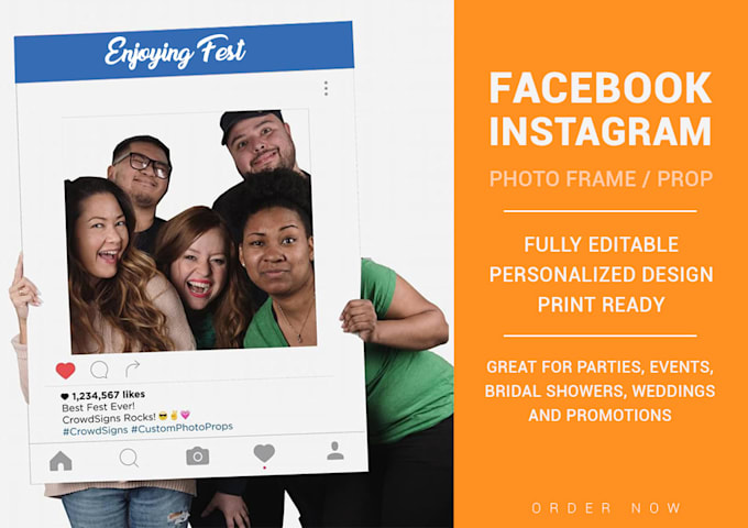 Design fun photo booth frames for your event by Iusmanalikhan | Fiverr