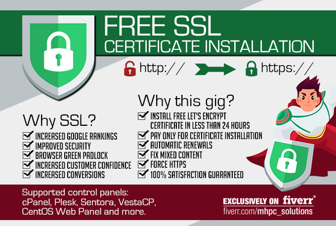 Install free ssl certificate on your web server by Mhpc_solutions | Fiverr