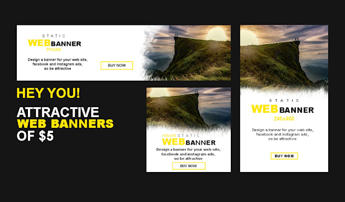 Design static banners for websites by Golubovicm | Fiverr