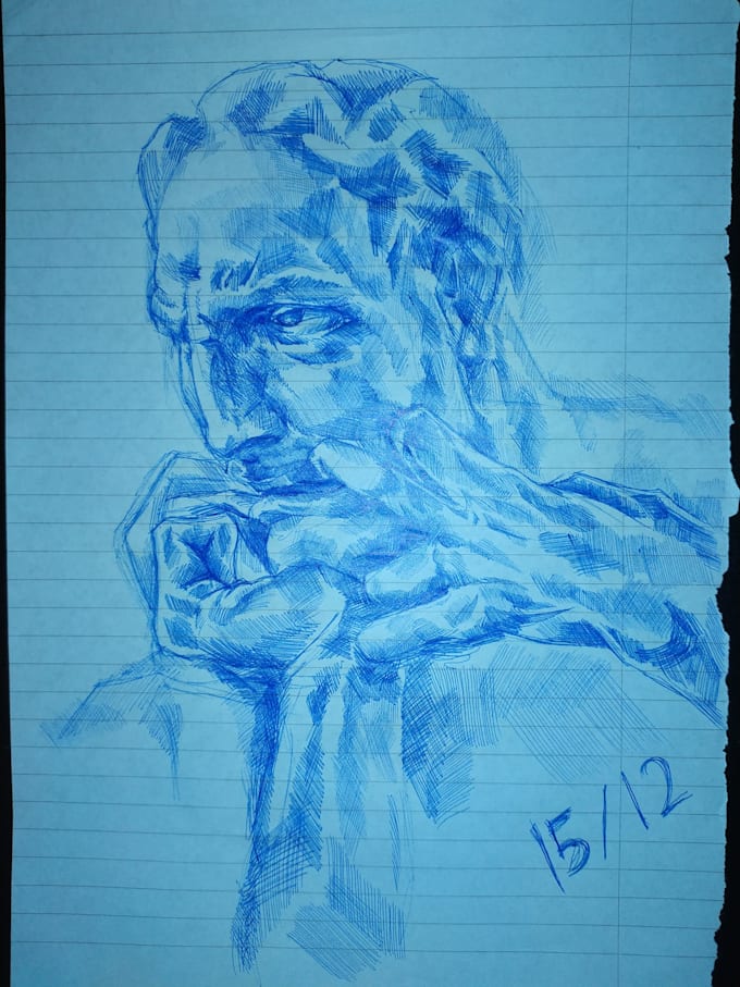 Draw a traditional art illustration pen drawing by Xxminekraftxxte | Fiverr