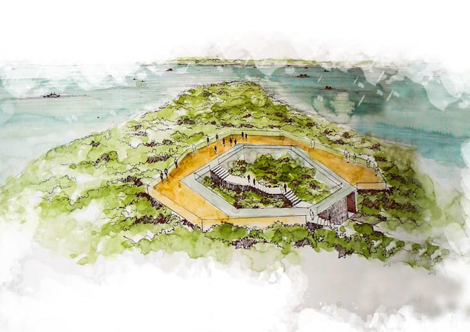 Create free hand landscape drawings and watercolor drawings by ...