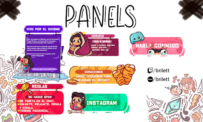 Create high quality chibi panels for twitch by Brilett | Fiverr