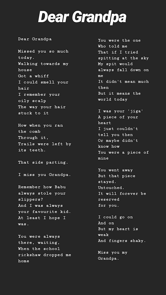 Write poems that will stir your soul by Esha_kak | Fiverr