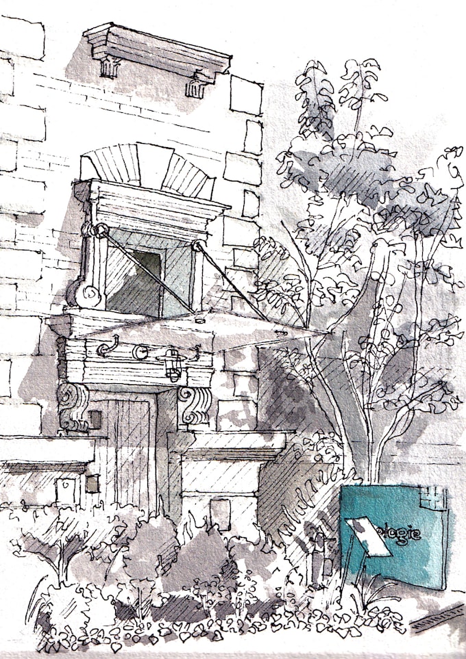 Hand draw house and building illustration by Kartikanurmala | Fiverr