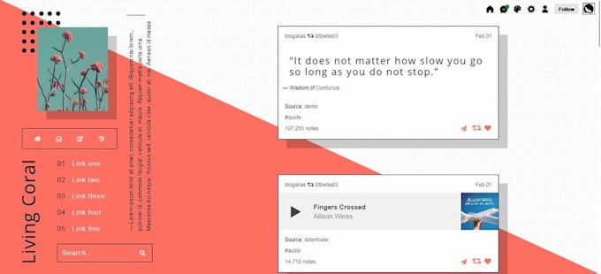 Design and code custom tumblr blog theme by Naarassusi92 | Fiverr