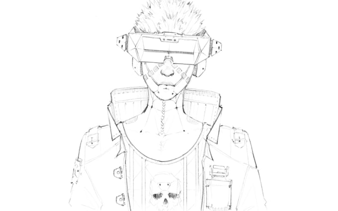 Draw a sketch concept of your cyberpunk character by Nimkey | Fiverr