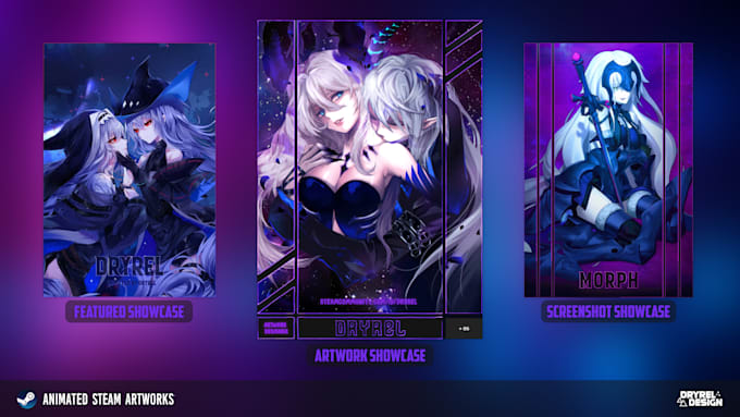 Design professional animated steam artwork for anime cartoon and game ...