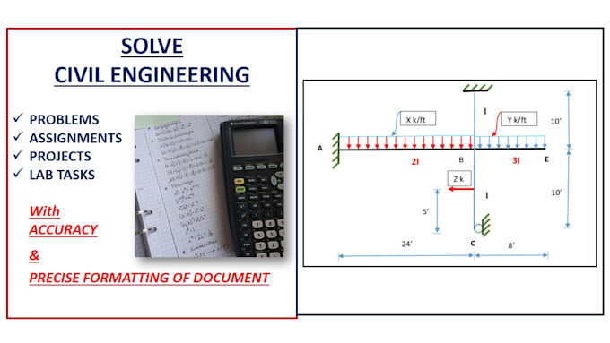 Solve civil engineering problems, assignments, projects, lab tasks by ...