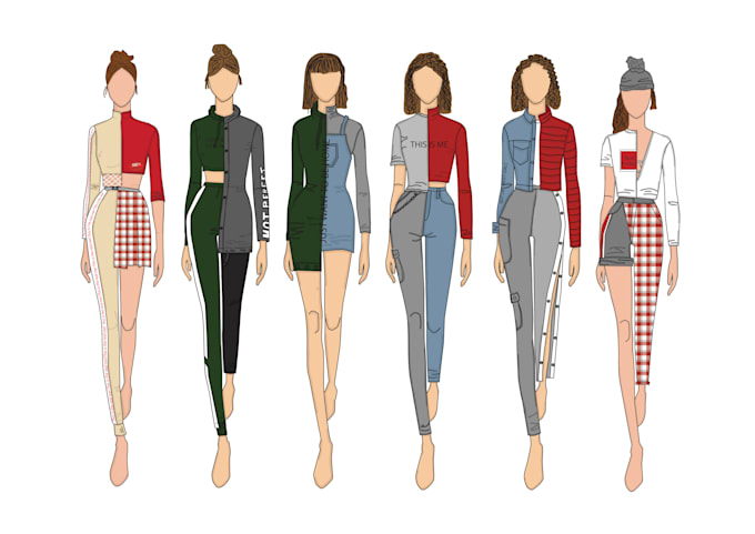 Digital illustrations, technical flats, line ups by Sarahanne24 | Fiverr