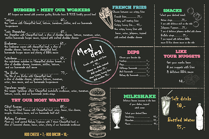 Design an amazing menu for your restaurant by Vanoxx | Fiverr