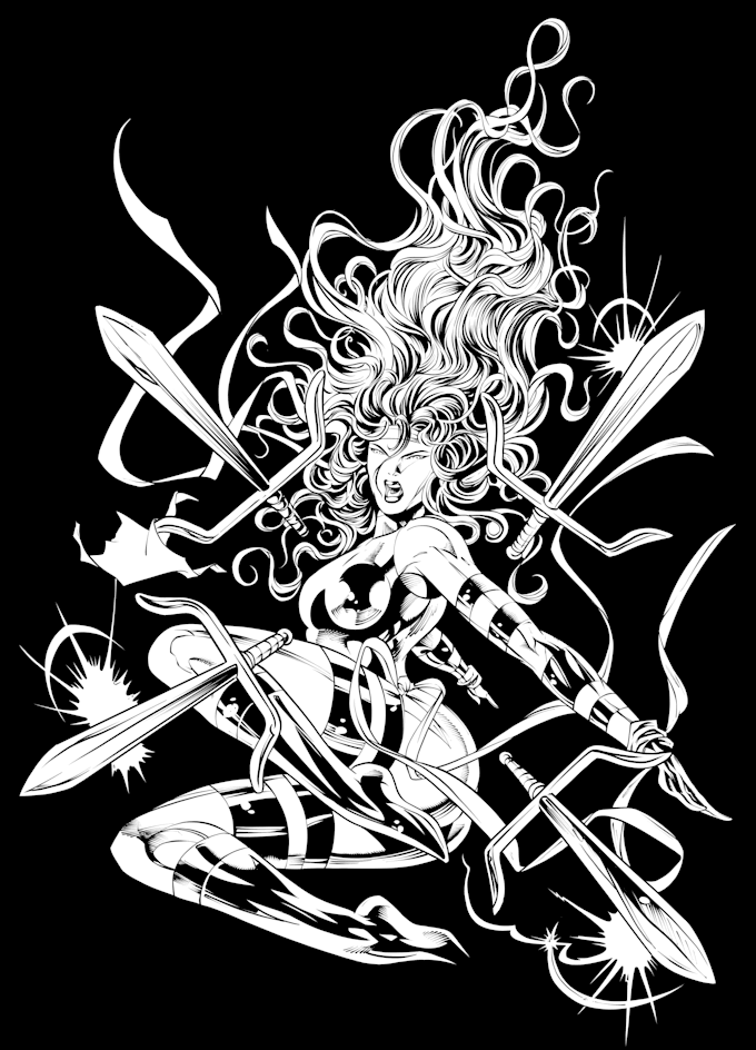 Do professional comic inking dc marvel style by Mosmarth | Fiverr