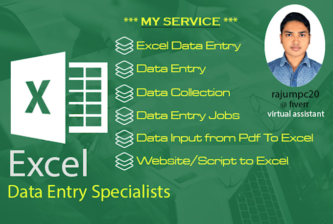 Do excel data entry and data collection work by Rajumpc20 | Fiverr