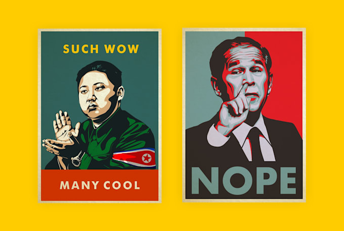 Make a vintage political satire poster by Nietzschy | Fiverr