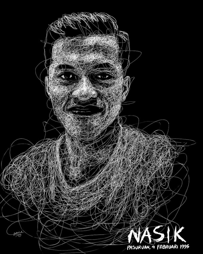 Scribble character of your portrait by Letter_danc | Fiverr
