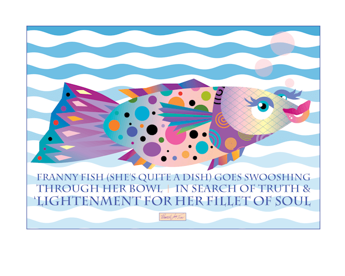 Personalize the name on 8x10 franny fish art by Cre8tivor | Fiverr