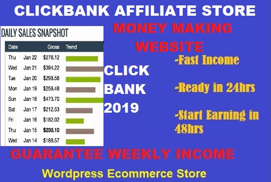 Create guarantee income clickbank affiliate marketing website with ...