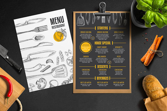 Design unique restaurant and bar menu by Jaimakhija | Fiverr