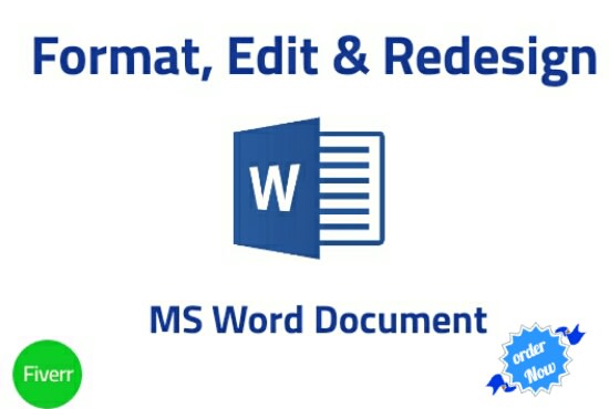 Format, edit and redesign your ms word documents by Tayyabagn | Fiverr