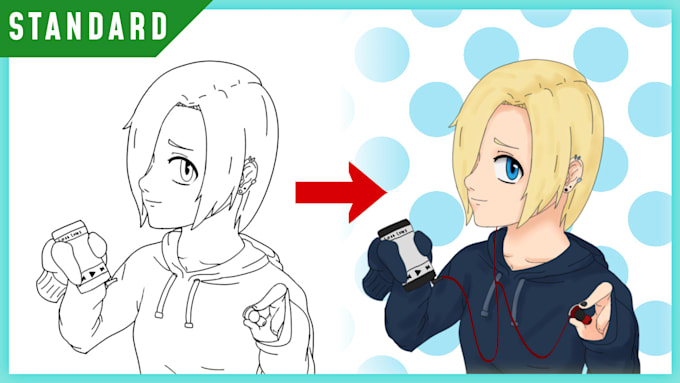 Color your character lineart in paint tool sai by Vanilla2d | Fiverr