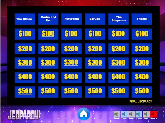 Create a custom jeopardy quiz in powerpoint by Elyahope | Fiverr