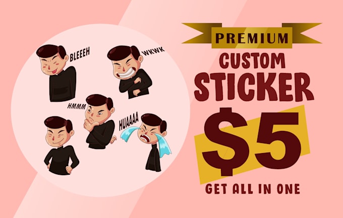 Design cute funny sticker with your cartoon character by Nisaansha | Fiverr