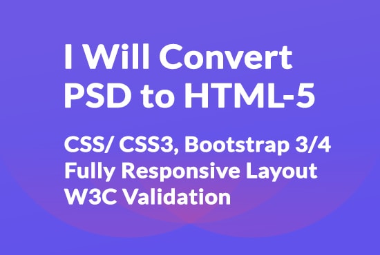 Convert psd to html5 using bootstrap 4 by Arahmananis | Fiverr