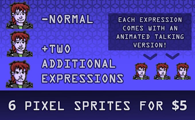 Create talking character retro pixel sprites by Kryptghoulart | Fiverr