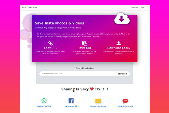Provide instagram downloader script by Sabanmd | Fiverr