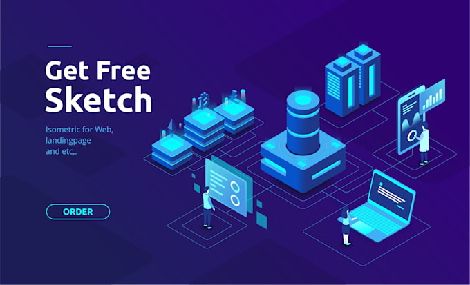 Design isometric vector illustration for web by Sinsvertical | Fiverr