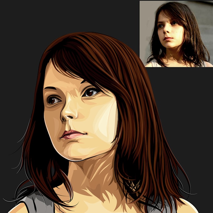 Create realistic vektor cartoon portrait by Aip_424 | Fiverr