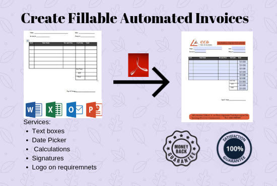 Create fillable pdf automated invoices by Technicalengr | Fiverr