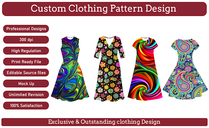 Do custom clothing pattern design by Putironnessa | Fiverr