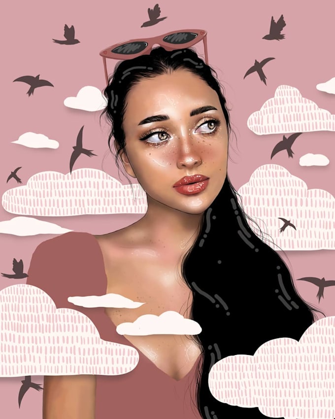 Create a simple to complex portrait drawing by Linemxrie | Fiverr