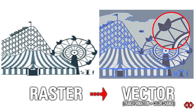 Vectorize your pixelated raster graphic design by Alecustoms | Fiverr