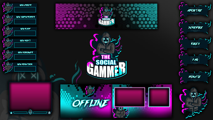 Design logo and stream overlays that include animations by Klavs_b | Fiverr