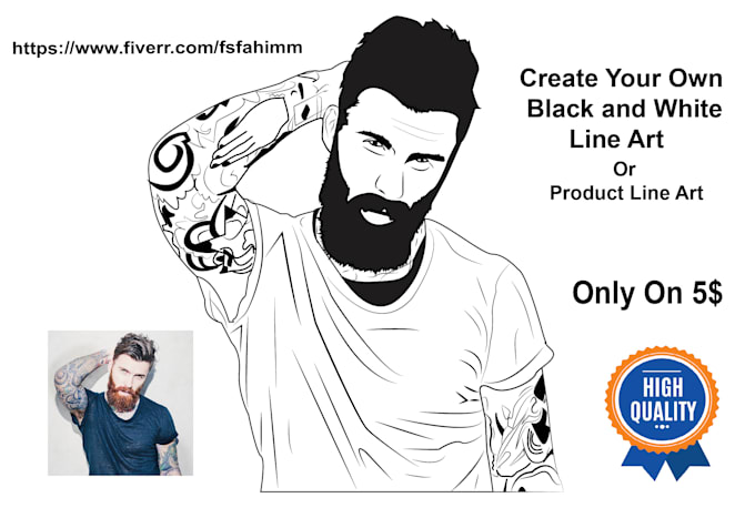 Draw your own and any line art illustration, lineart by Fsfahimm | Fiverr